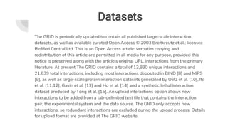 The GRID(General Repository for interaction datasets) | PPT