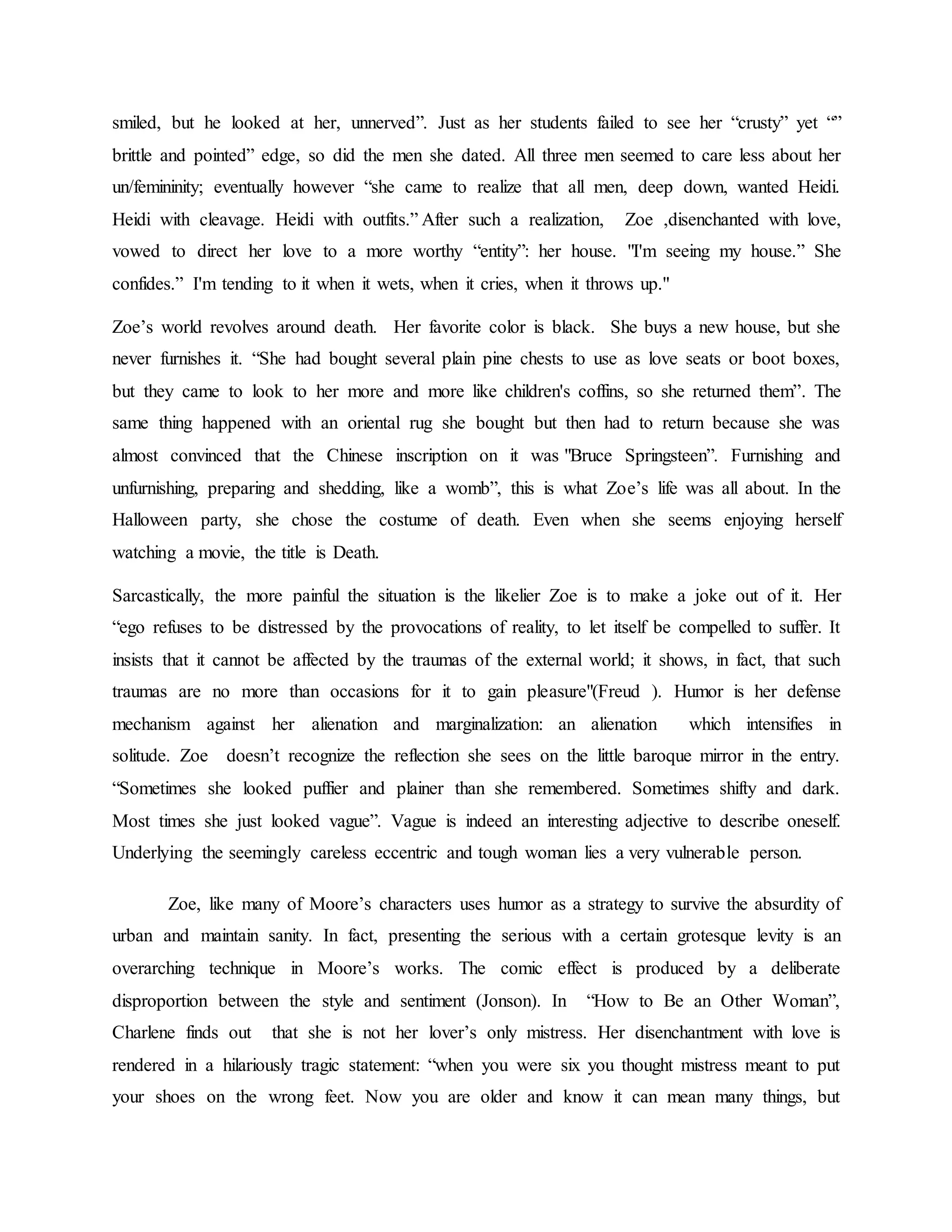 The grotesque in loorie moore's you're ugly, too | DOCX