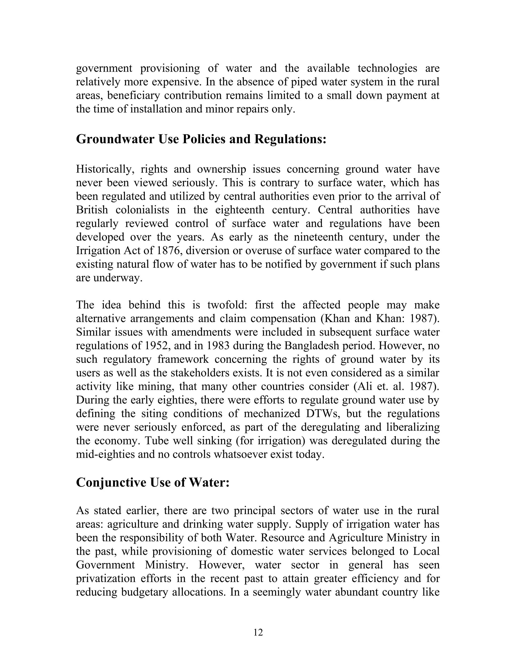 Assignment on The ground water management ordinance, 1985 bangladesh | DOC