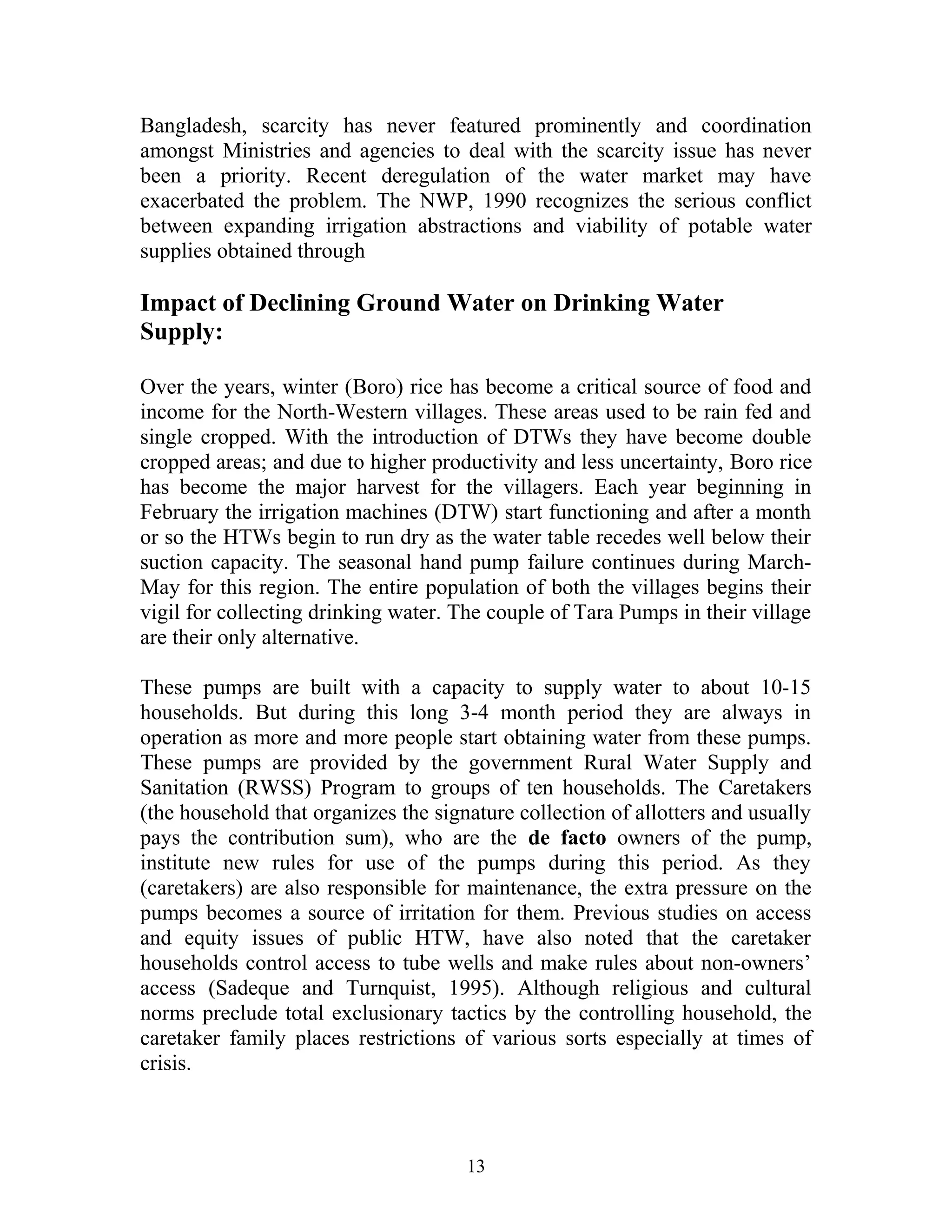Assignment on The ground water management ordinance, 1985 bangladesh | DOC