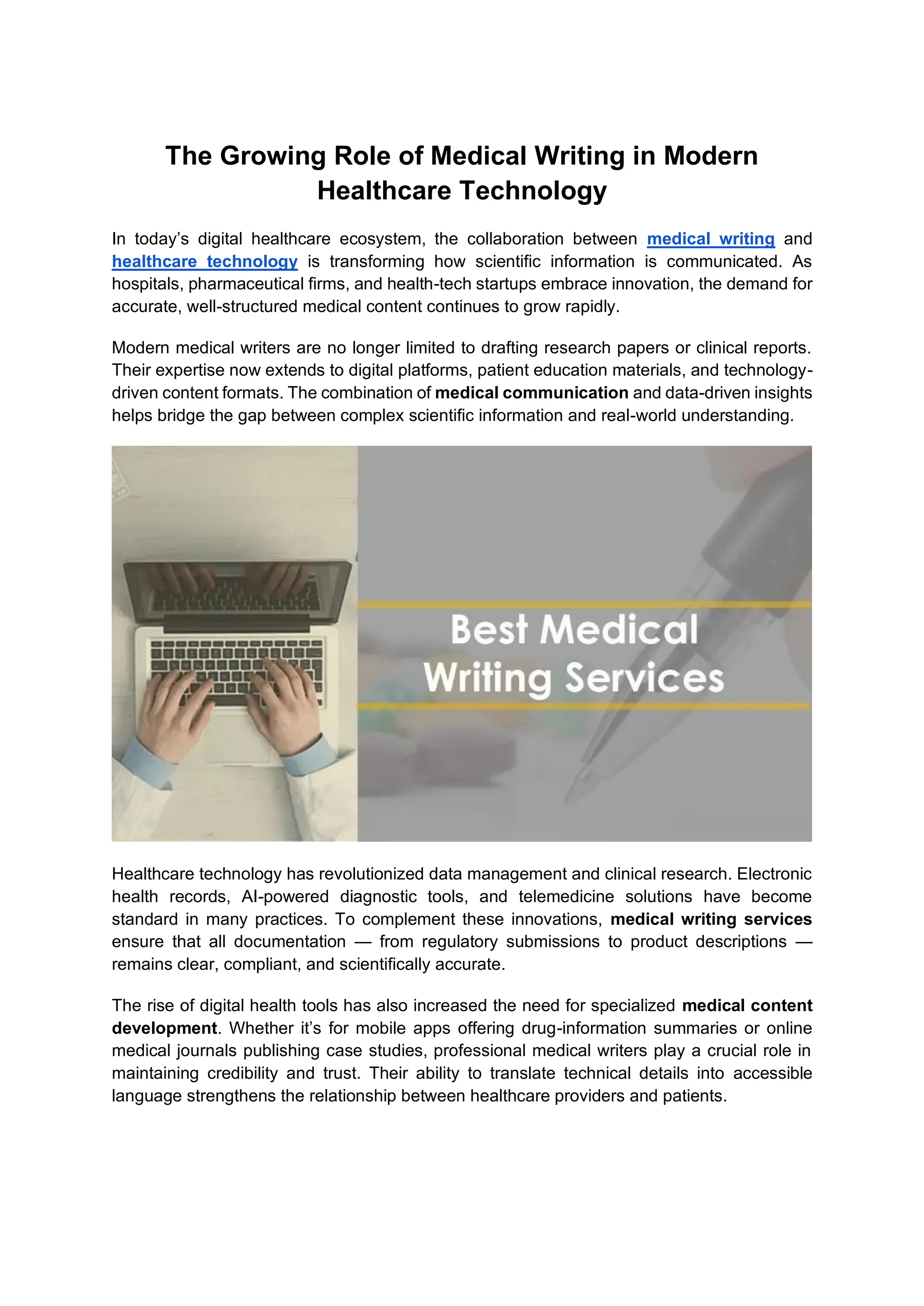 The Growing Role of Medical Writing in Modern Healthcare Technology.pdf