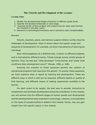 The Growth and Development of the Learner.docx