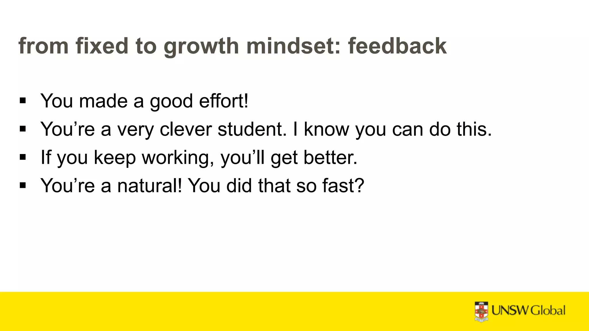 The growth mindset: The power of acknowledging potential | PPTX