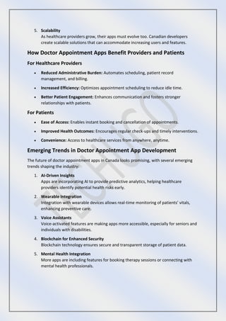 The Growth of Doctor Appointment App Development Companies in Canada | PDF
