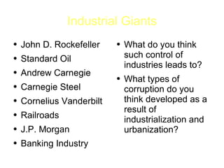 The Growth Of Industrialism | ODP