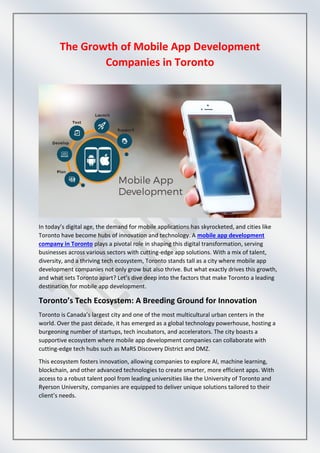 The Growth of Mobile App Development Companies in Toronto | PDF