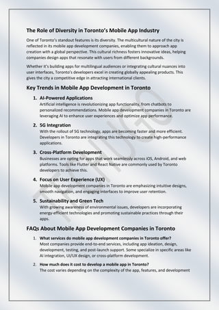 The Growth of Mobile App Development Companies in Toronto | PDF