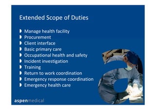 The growth of paramedic roles and the urgent need for national ...