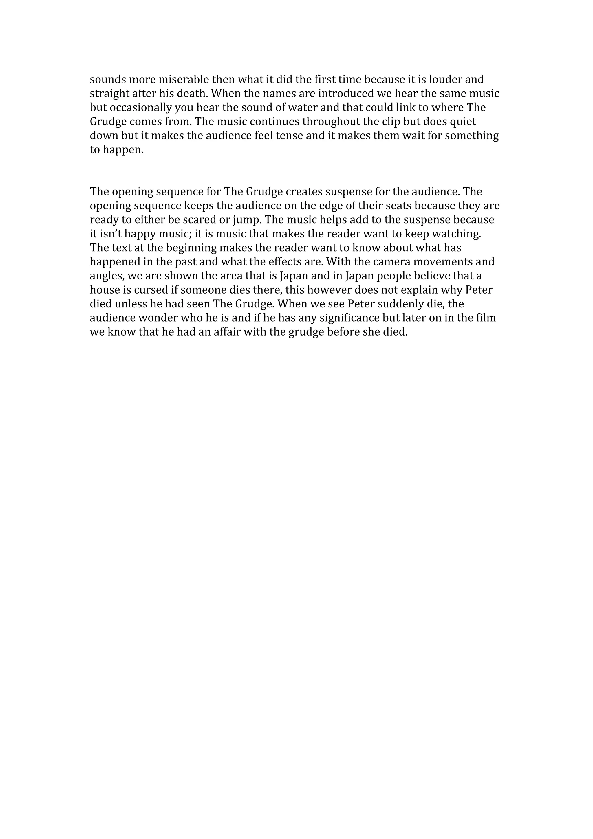 The grudge opening sequence | DOCX