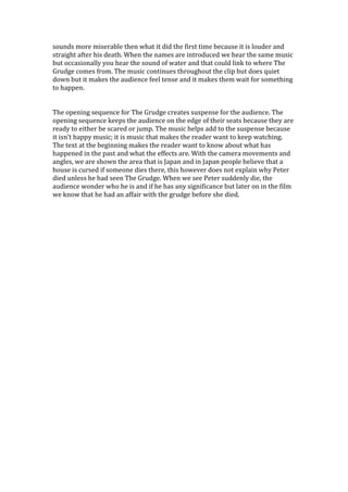 The grudge opening sequence | DOCX
