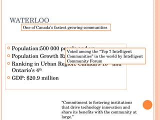 WATERLOO ICT CLUSTER | PPT
