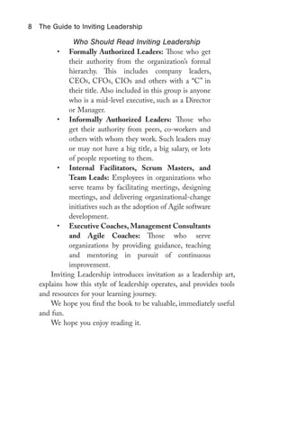 The guide to inviting leadership - Inviting Leadership by Daniel Mezick ...