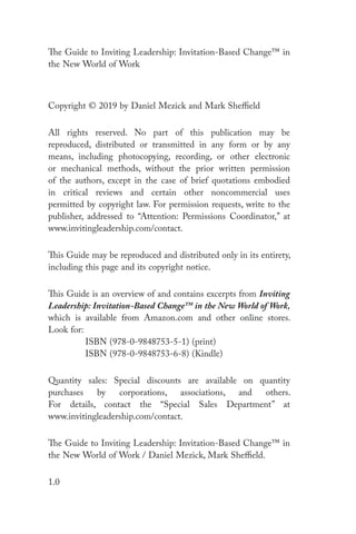 The guide to inviting leadership - Inviting Leadership by Daniel Mezick ...