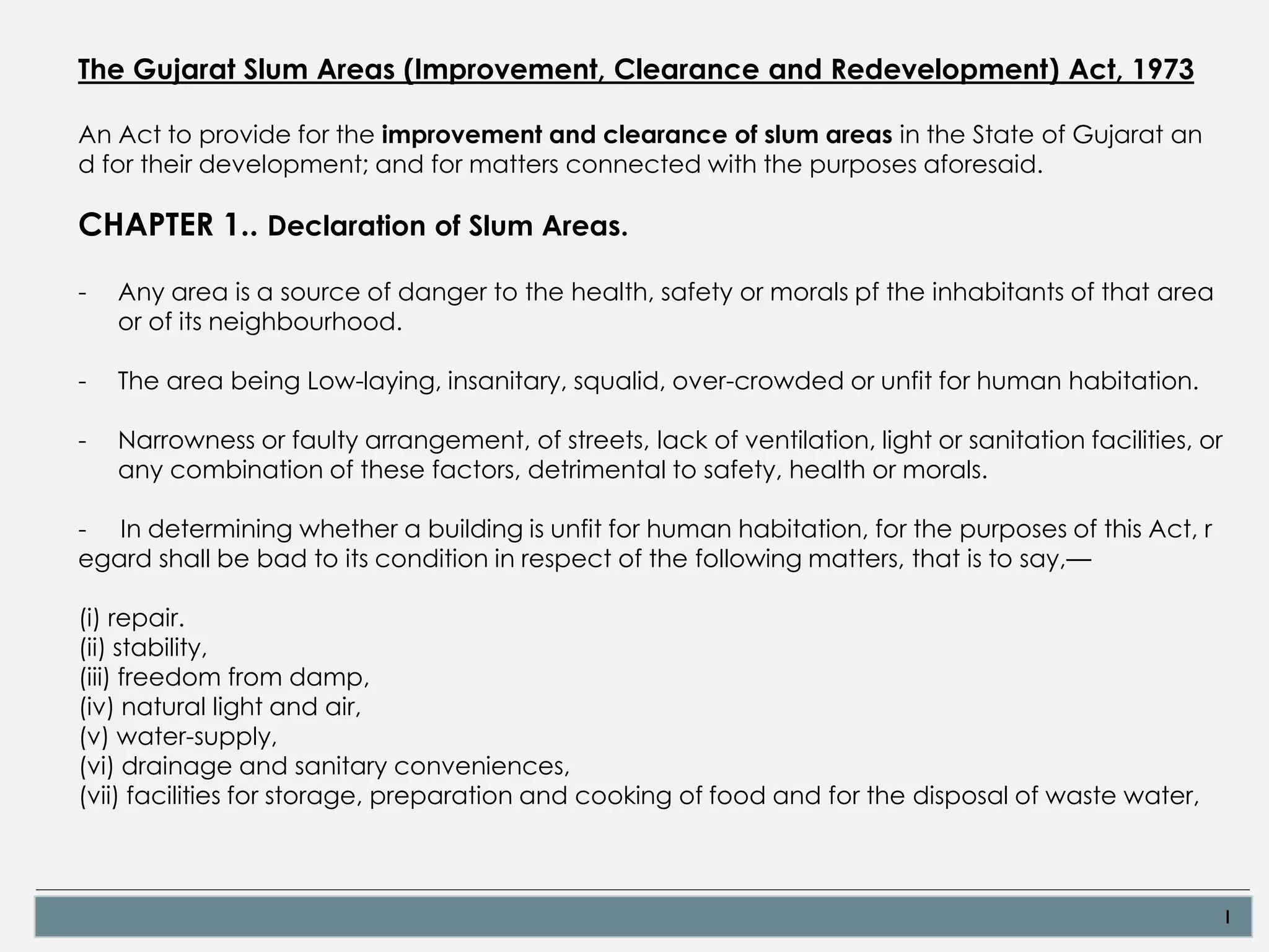The gujarat slum areas (improvement, clearance and redevelopment ...