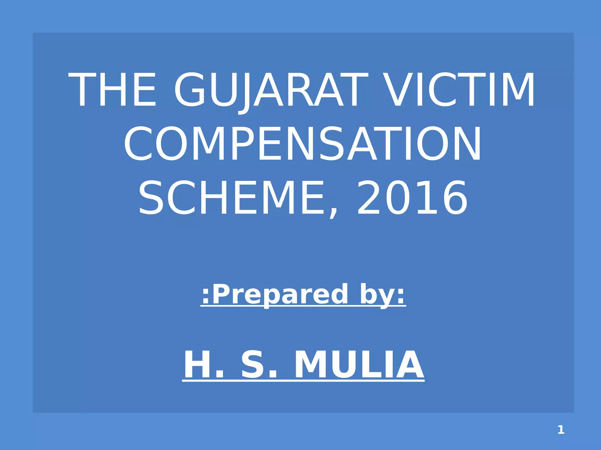 The Gujarat Victim Compensation Scheme, 2016 | PDF
