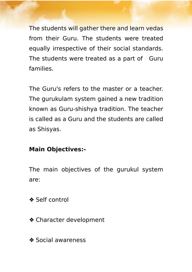 The Gurukul System Of Education | PDF | Hinduism | Religion & Spirituality