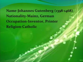The gutenberg bible | PPT