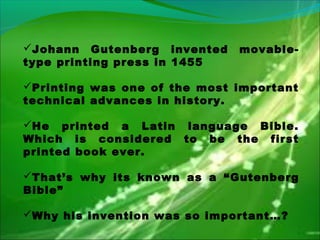 The gutenberg bible | PPT
