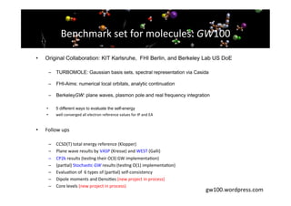 The gw method in quantum chemistry | PDF | Chemistry | Science