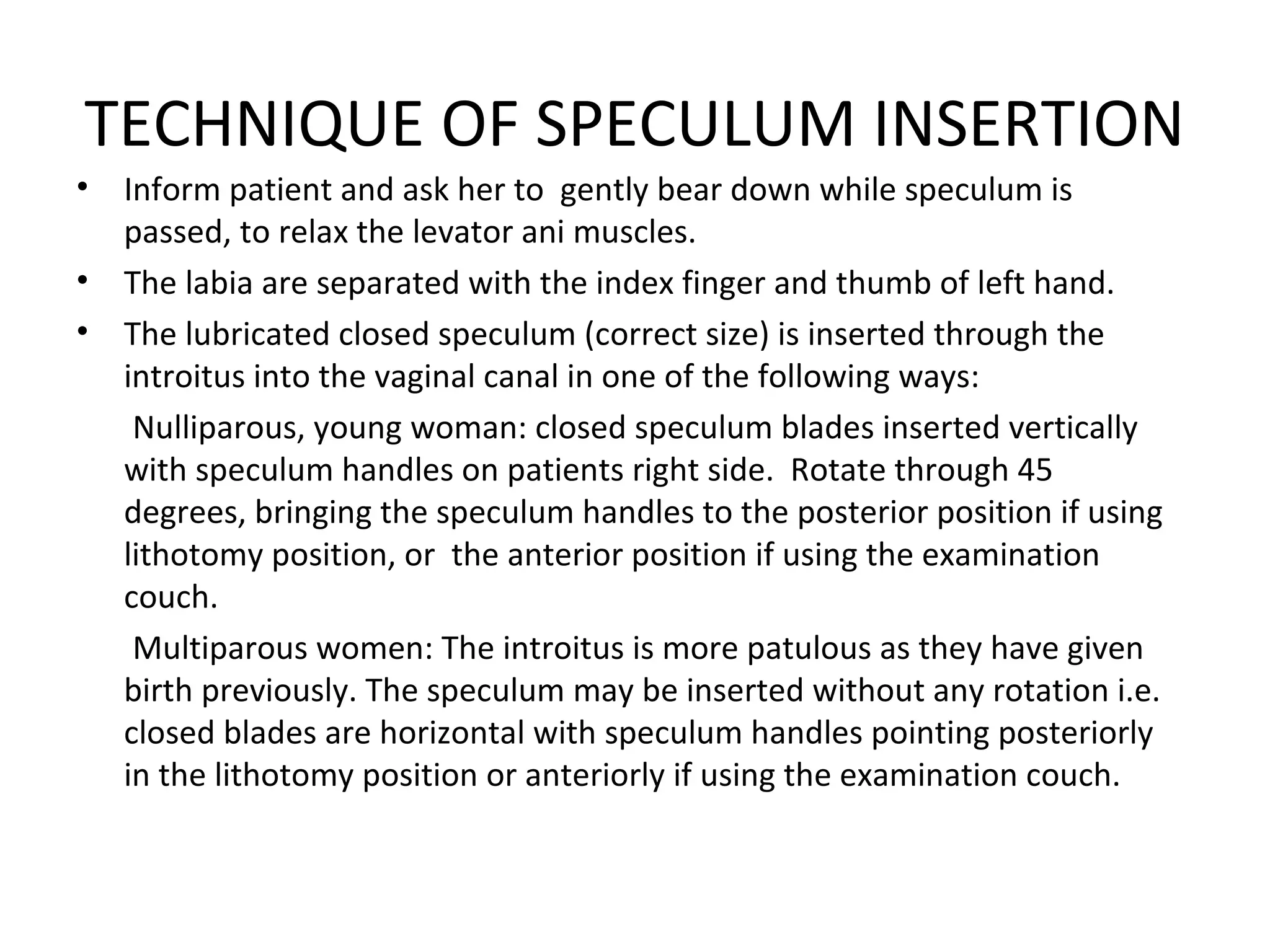 The gynaecological examination ppt | PPT