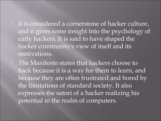 The hacker manifesto | PPT