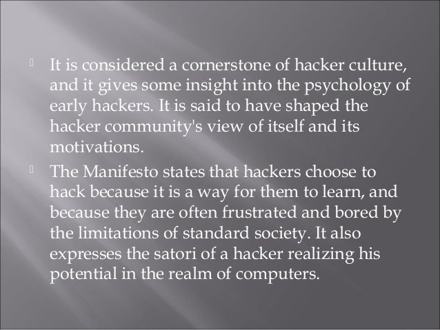 The hacker manifesto