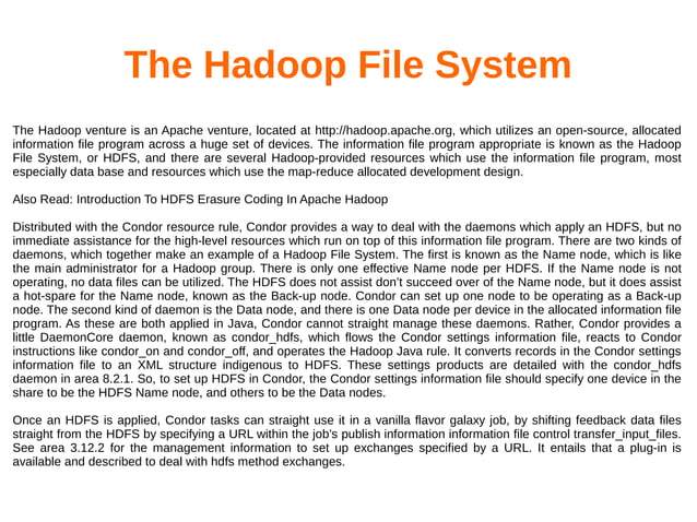The Hadoop Filesystem Ppt