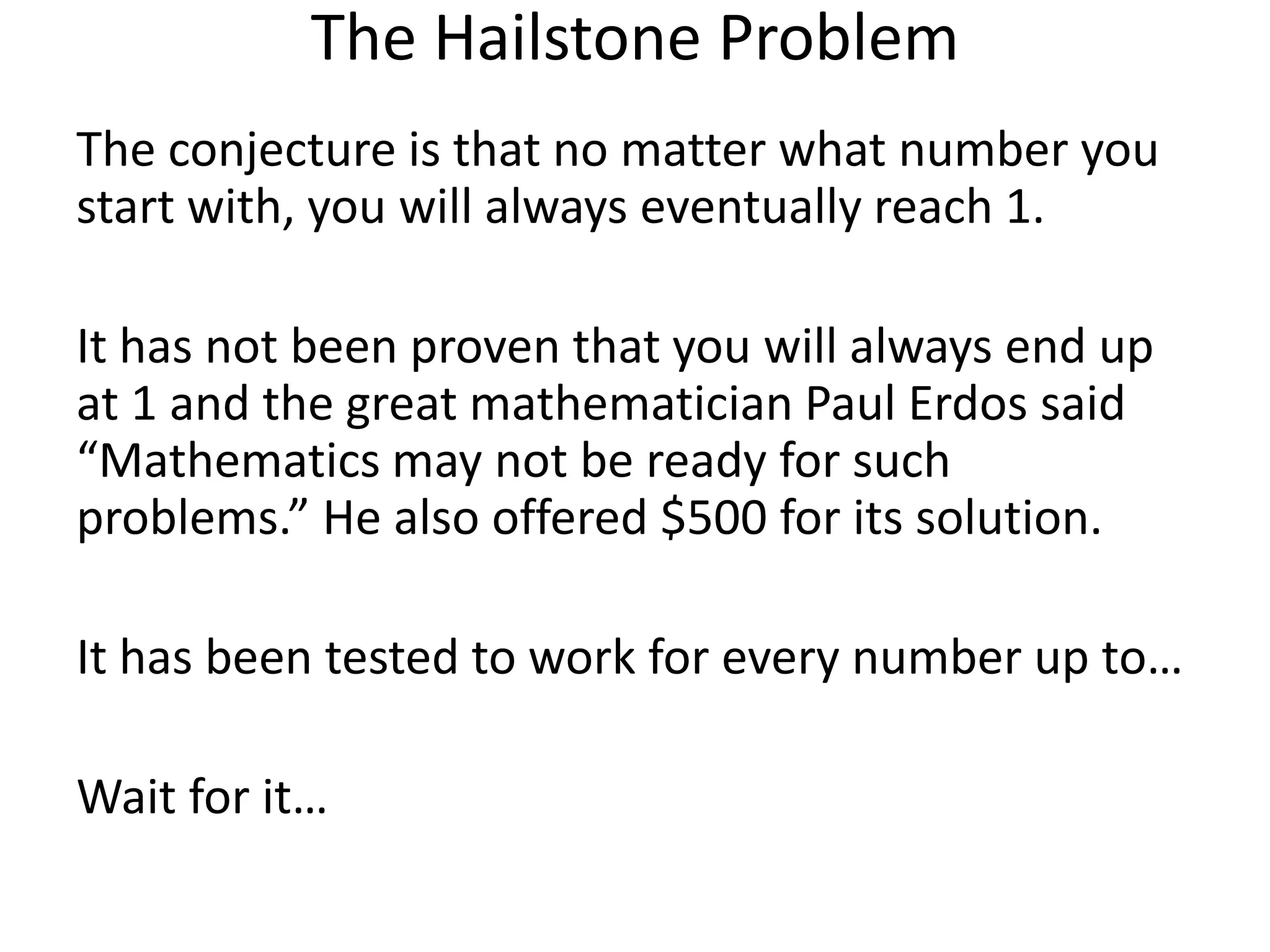 The hailstone problem sb | PPTX