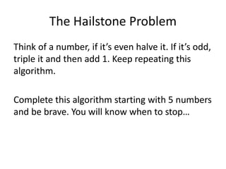 The hailstone problem sb | PPTX