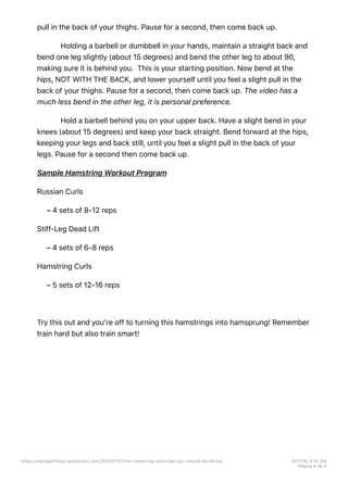 The hamstring exercises you should be doing | PDF