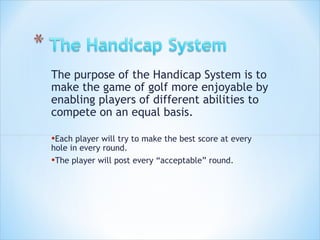 The Handicap System - Presented by Linda Salmon | PPT
