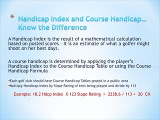 The Handicap System - Presented by Linda Salmon | PPT