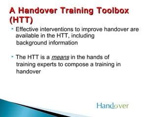 The Handover Toolbox | PPT