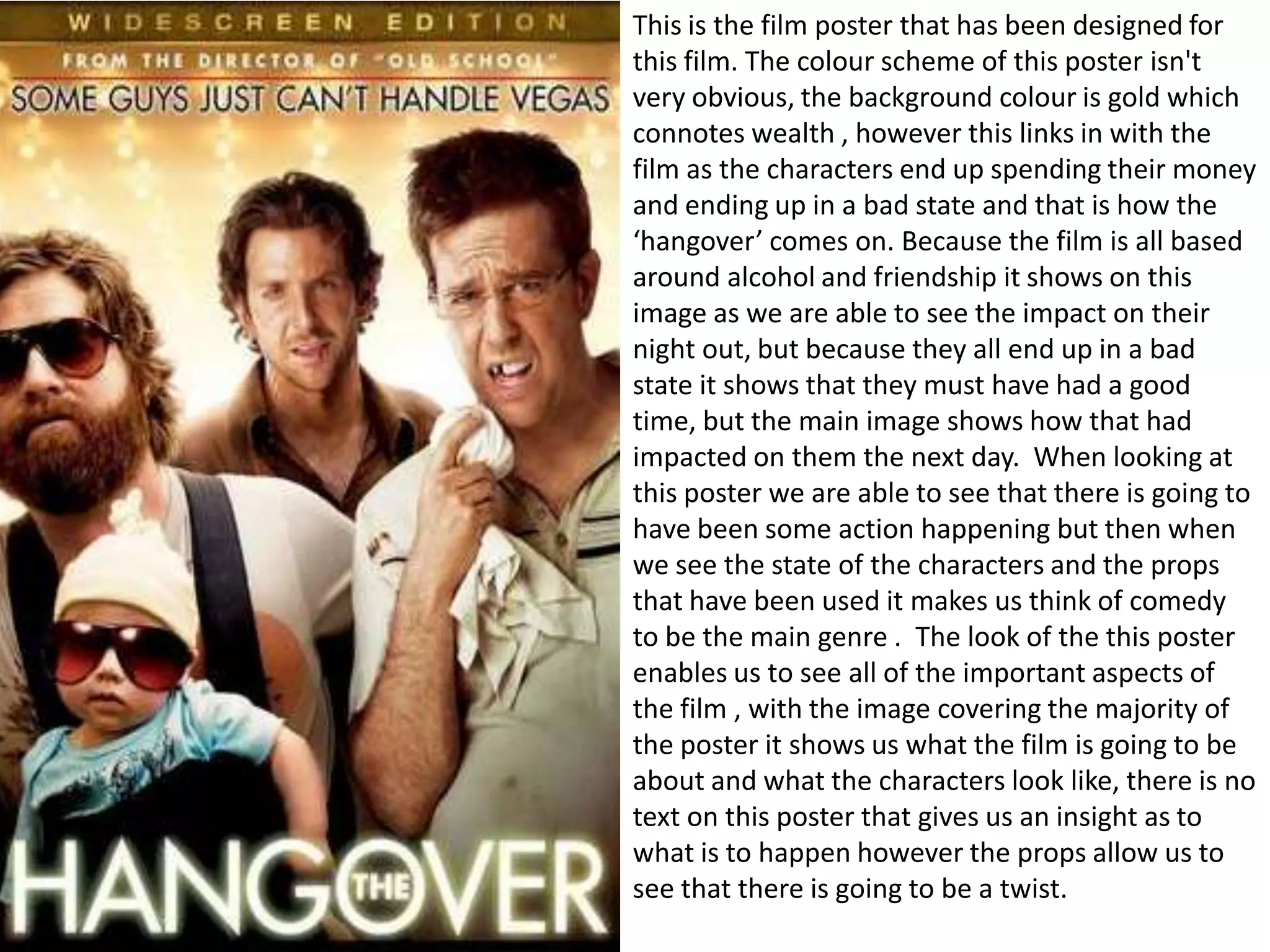 The hangover film poster analysis | PPTX