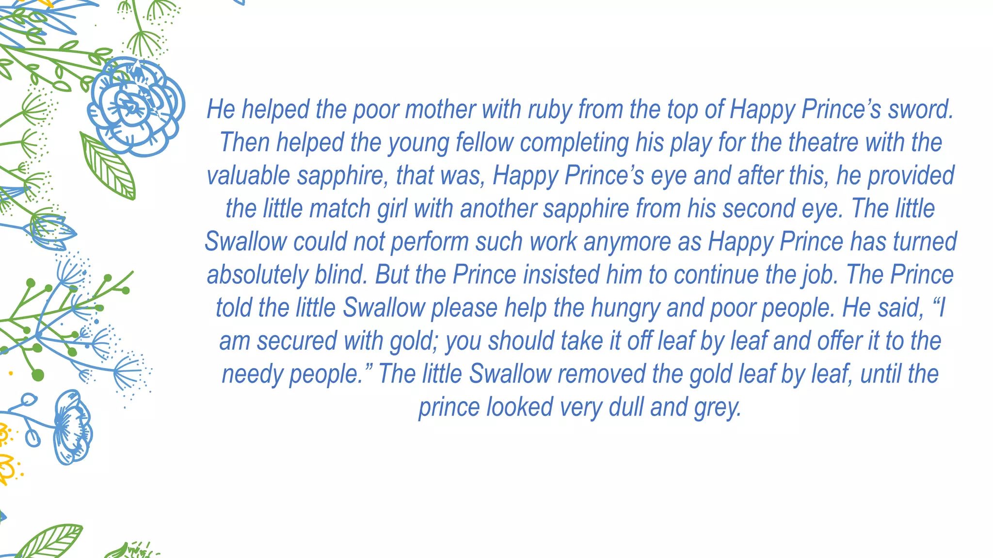 The Analysis of a Short story by Oscar Wilde: The Happy Prince | PPTX