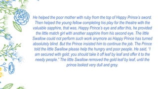 The Analysis of a Short story by Oscar Wilde: The Happy Prince | PPTX