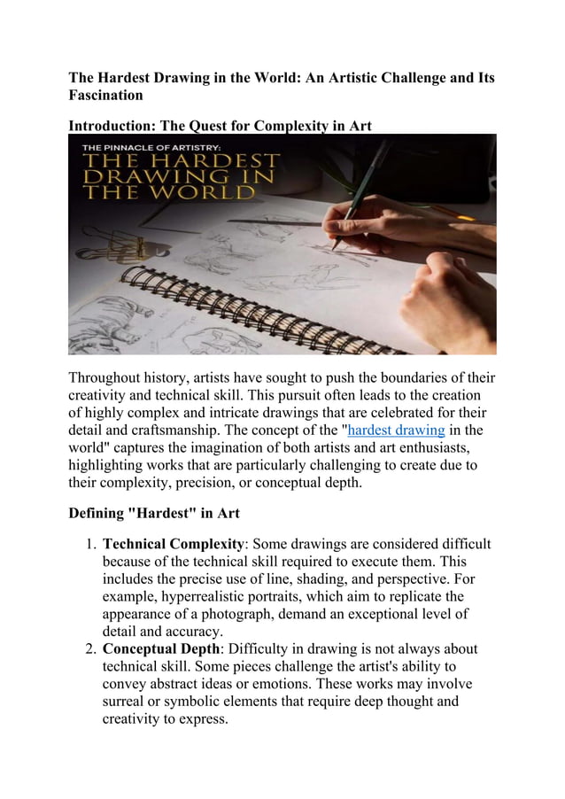 The Hardest Drawing in the World. bsybeedesignpd | PDF