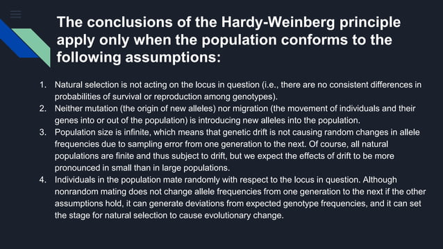 The hardy weinberg principle | PPTX | Genetics | Science