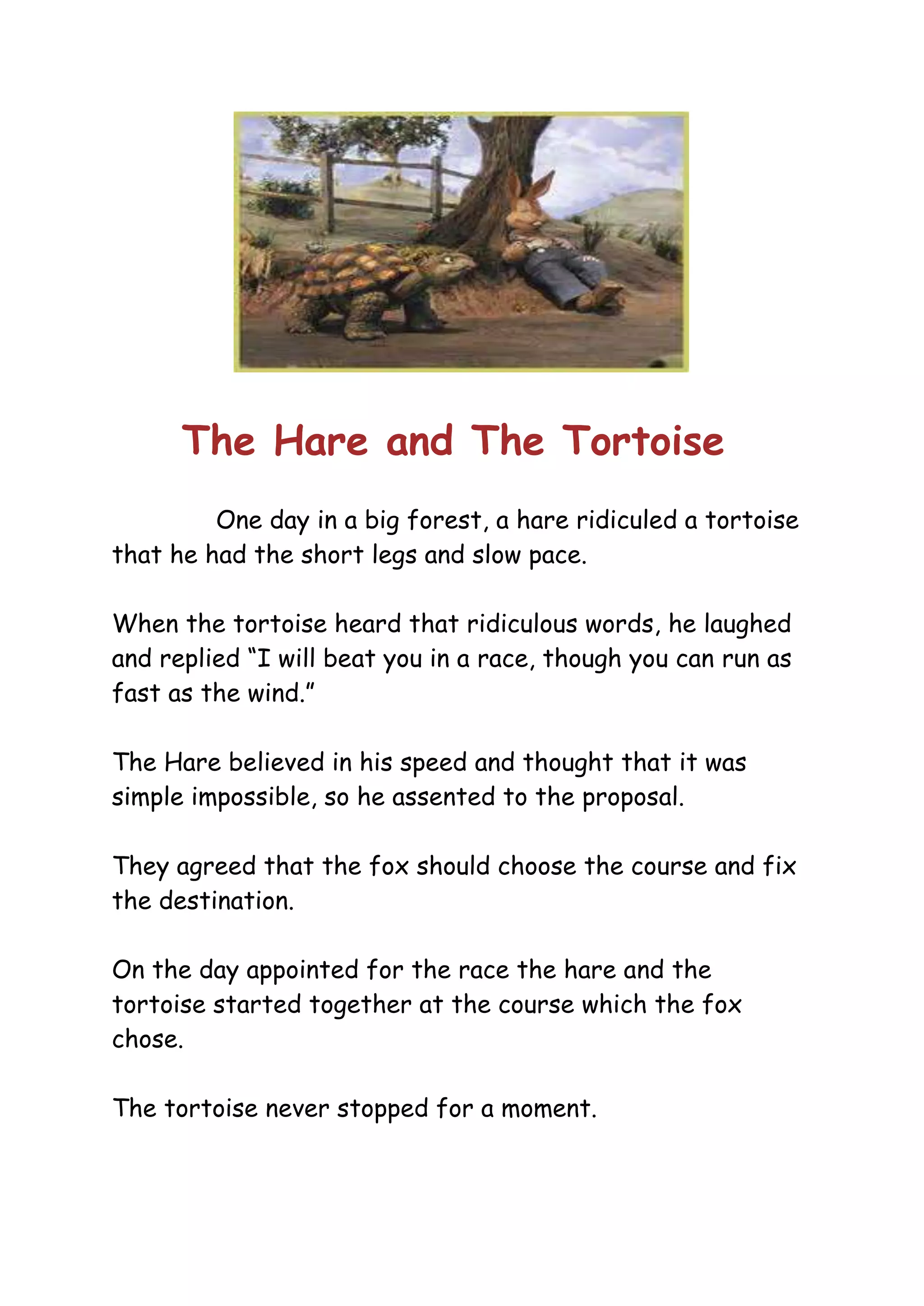 The hare and the tortoise waree | DOCX