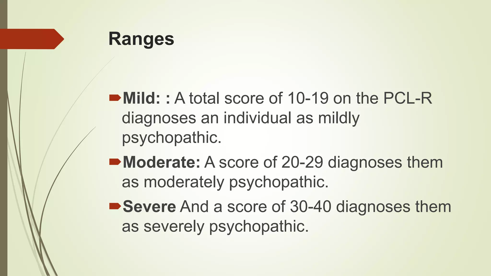 The hare psychopathy checklist | PPTX