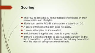 The hare psychopathy checklist | PPTX