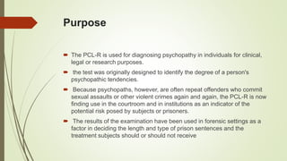 The hare psychopathy checklist | PPTX