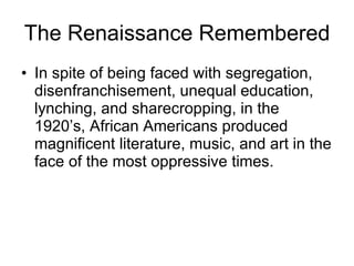 The Harlem Renaissance | PPT