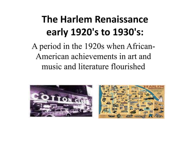 The Harlem Renaissance | PPTX | Jazz | Music