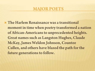 The harlem renaissance | PPTX