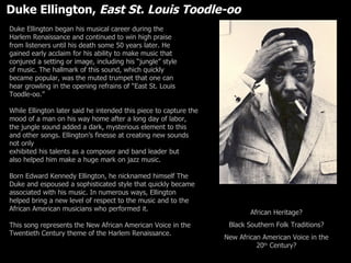The Harlem Renaissance | PPT | Jazz | Music