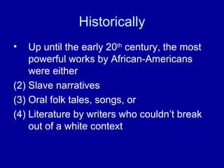 The harlem renaissance and the african american tradition | PPT