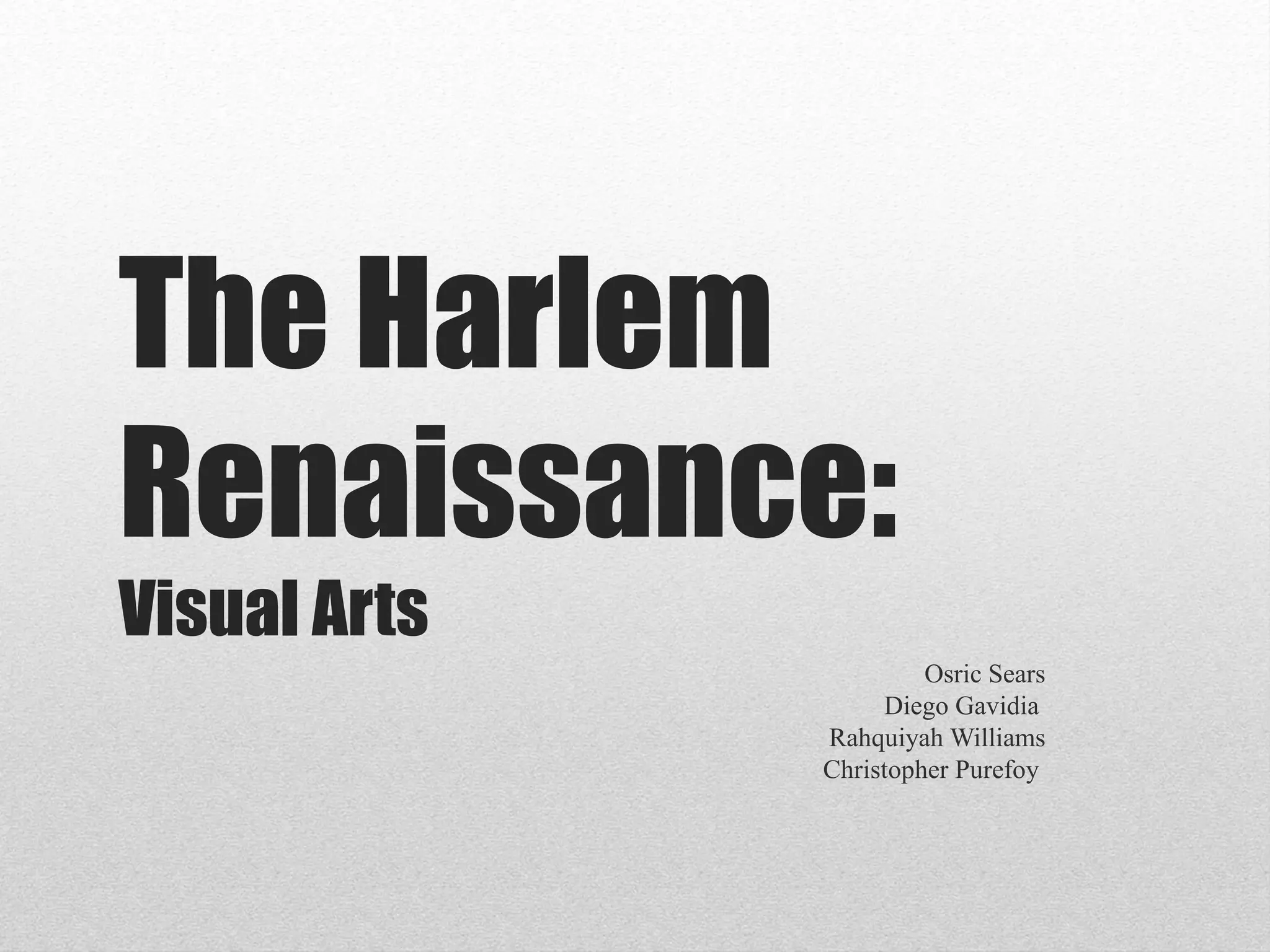 Visual Art of the Harlem Renaissance | PPT