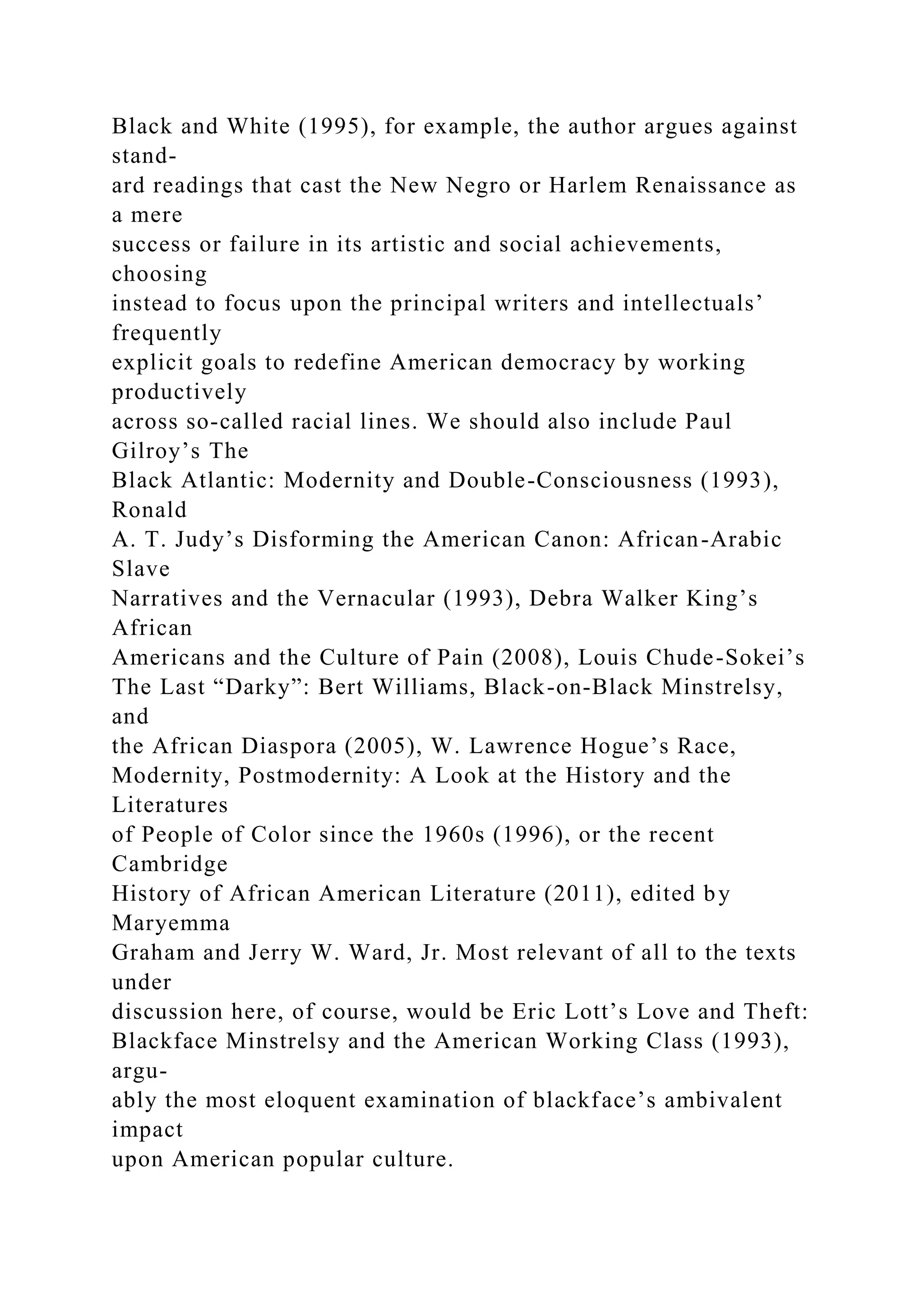 The Harlem Renaissance as PostcolonialPhenomenonWonder .docx