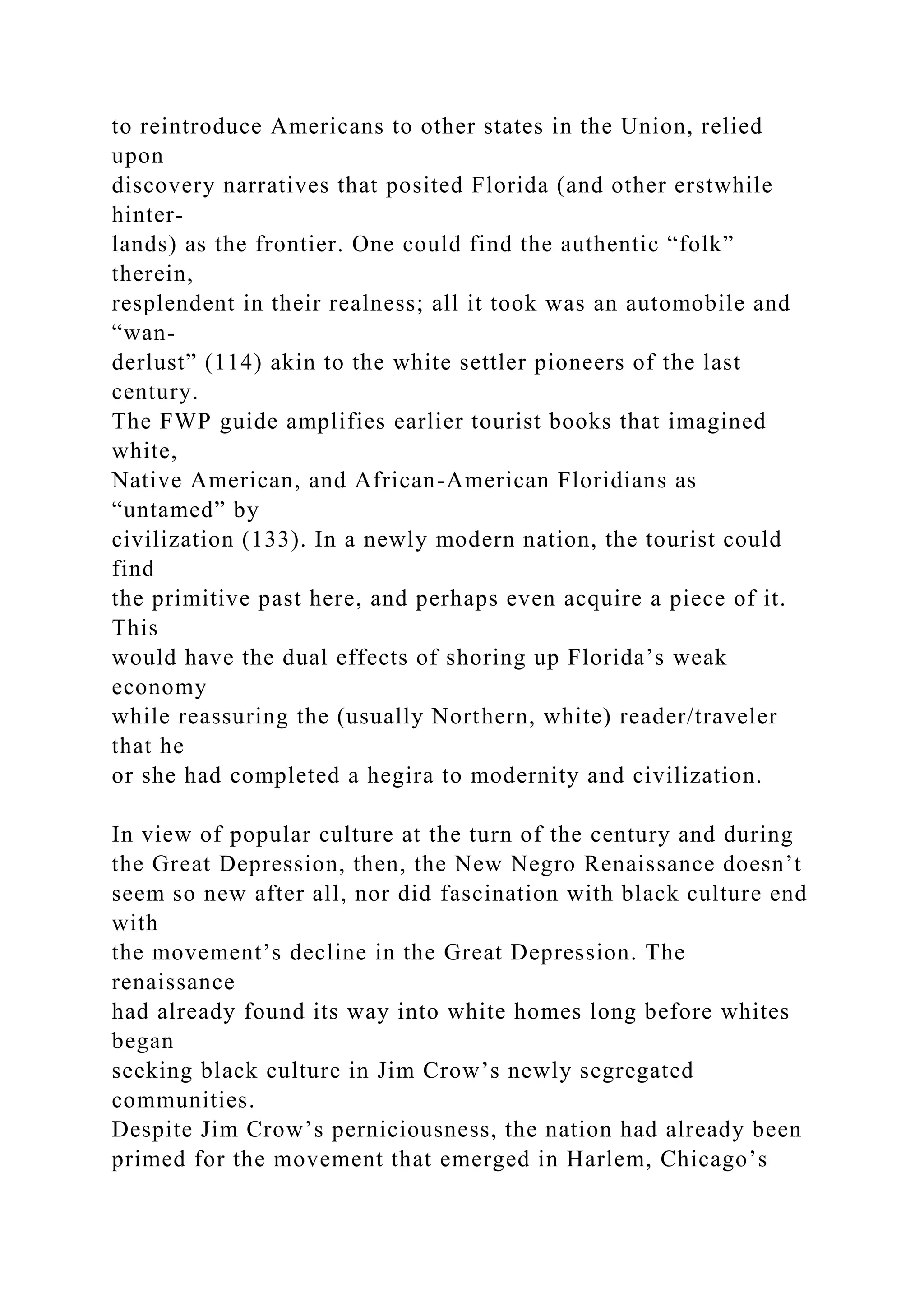 The Harlem Renaissance as PostcolonialPhenomenonWonder .docx